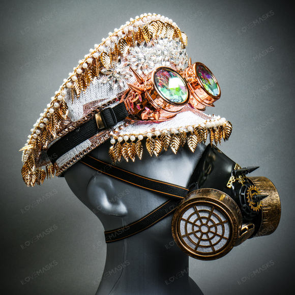 ILOVEMASKS | Accessories | Luxury Rose Gold Leaf Captain Party Military ...